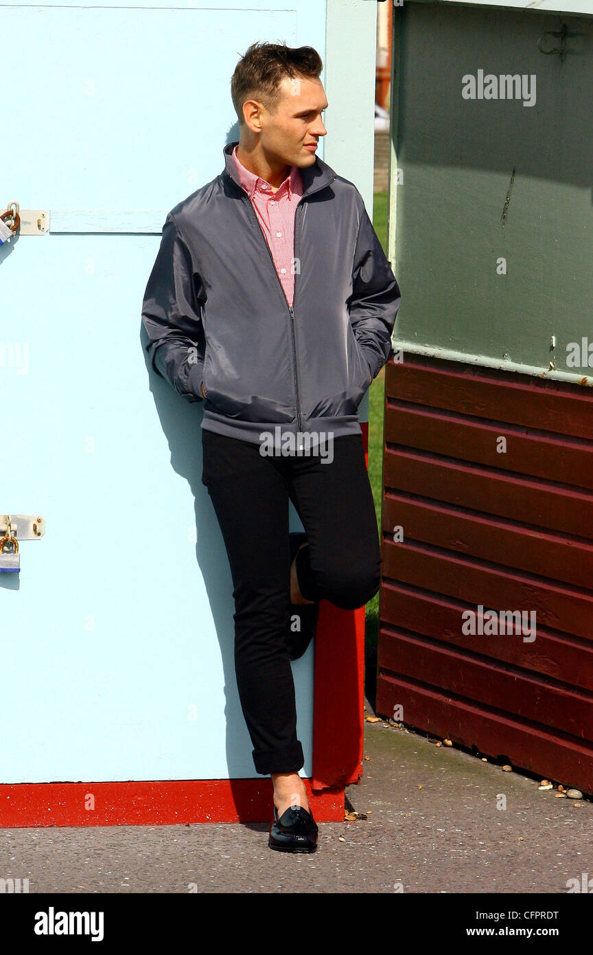 Samuel Preston poses during a photo shoot on the beach in Hove Sussex ...