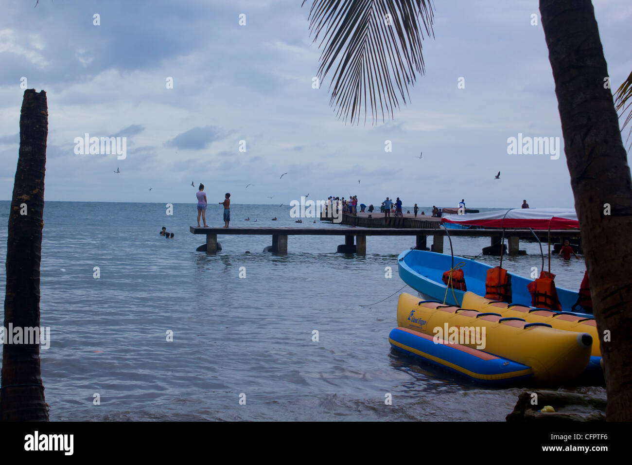 At the Pier in Omoa Honduras Stock Photo - Alamy