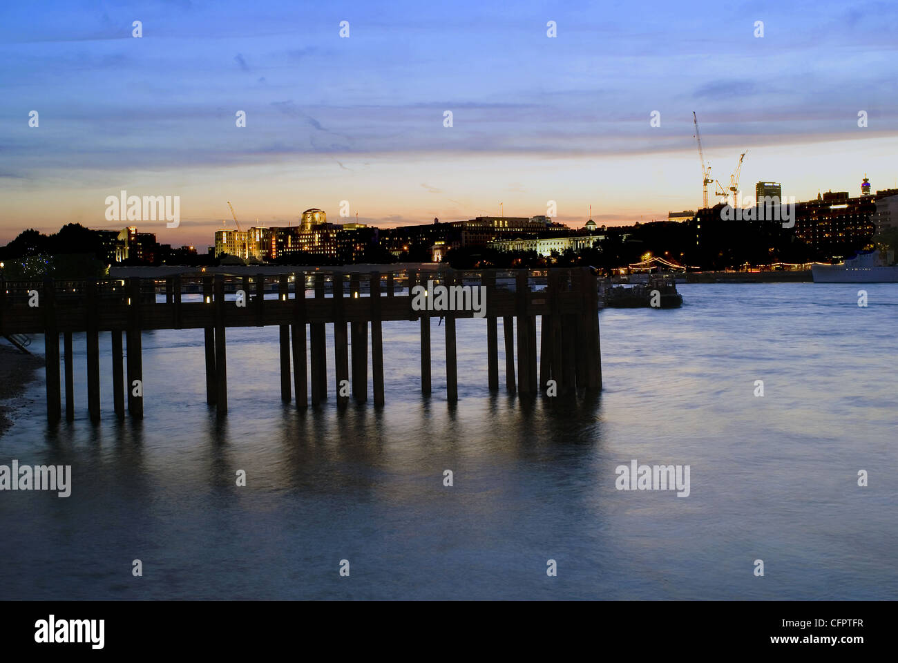 Thames view with Pier Stock Photo - Alamy