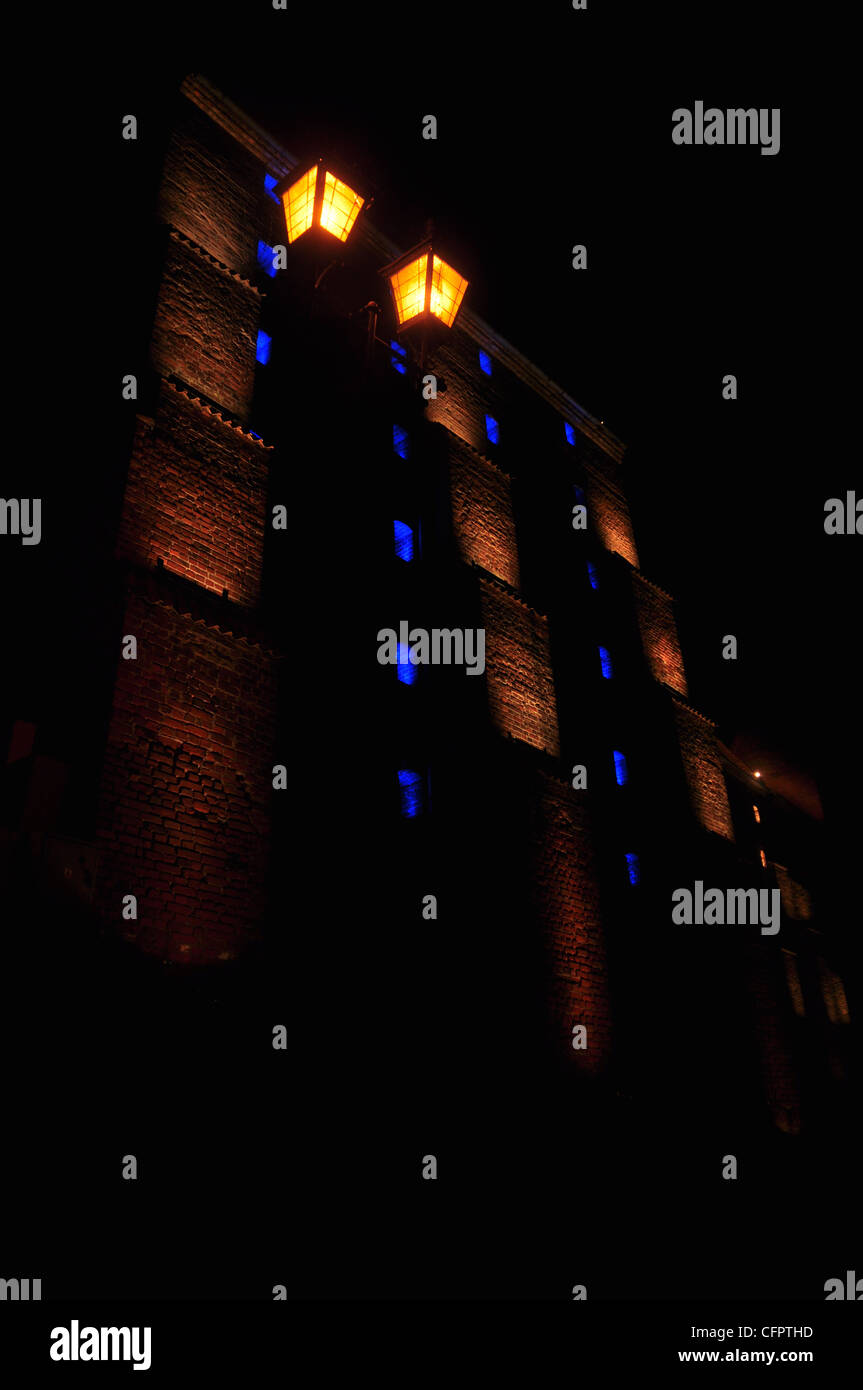 highlighted, the old brick house at night Stock Photo - Alamy