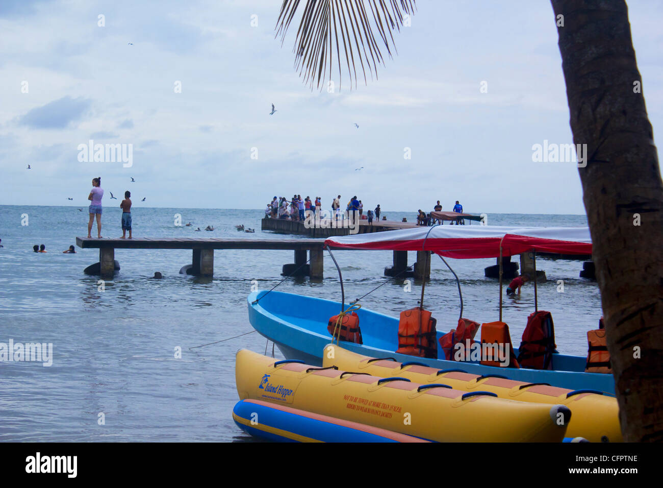 At the Pier in Omoa Honduras Stock Photo - Alamy