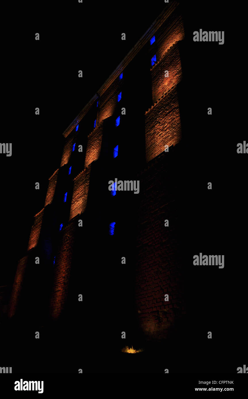 highlighted, the old brick house at night Stock Photo - Alamy