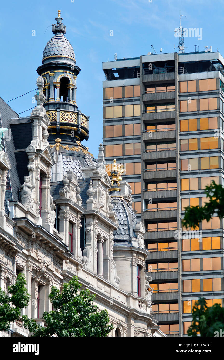 Belgium, Flanders, Antwerp, Old Palace and Modern Palace Stock Photo ...
