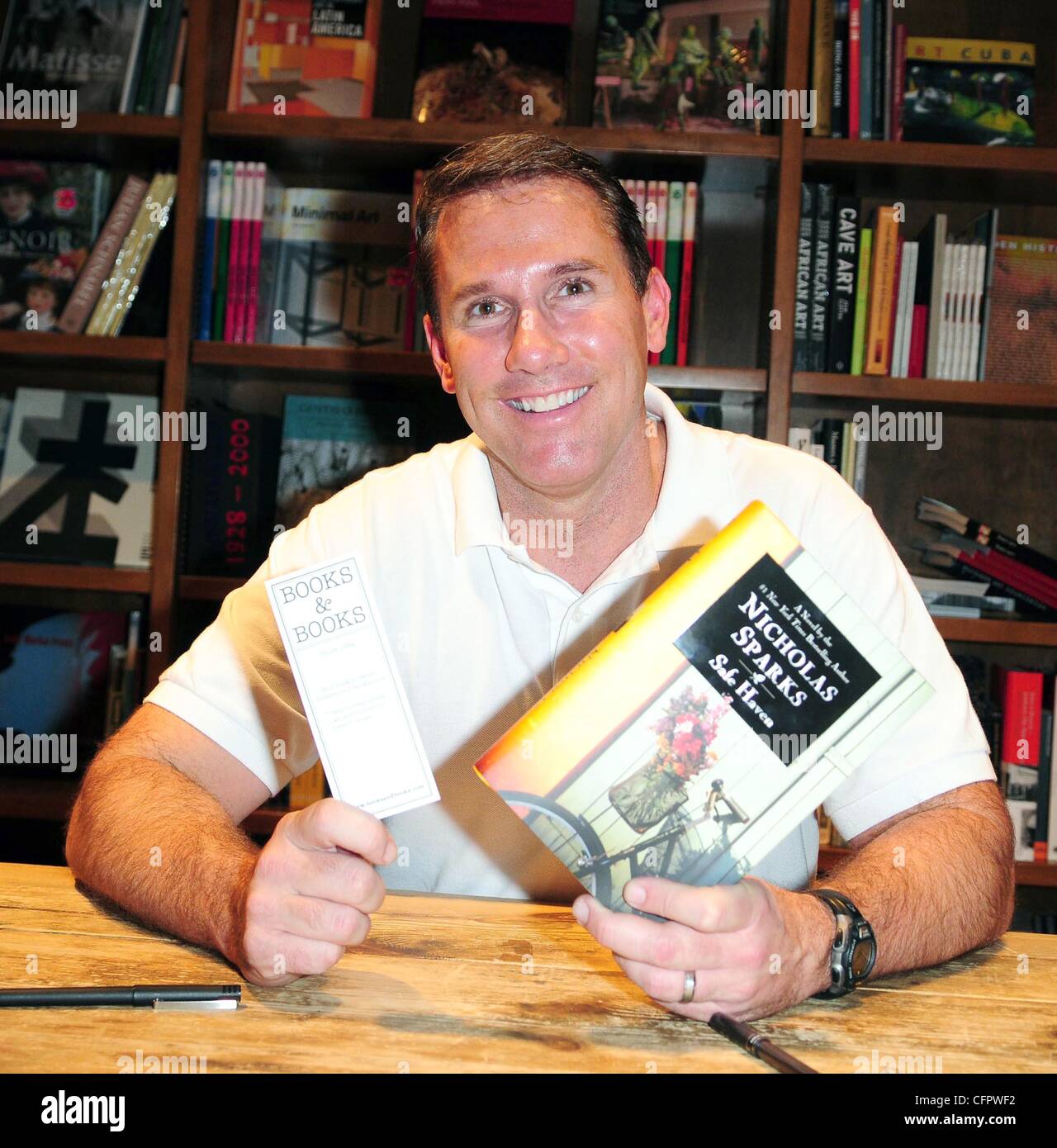 Author Nicholas Sparks signs copies of his new book 'Safe Haven', and ...