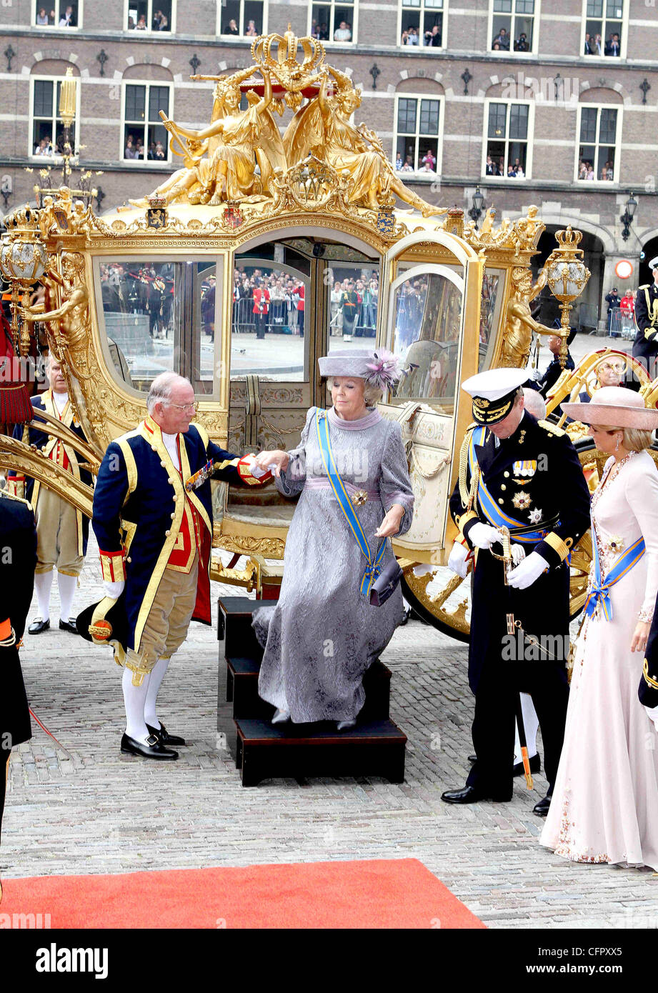 Queen Beatrix The Dutch royal family arrive at The Hall of Knights on ...