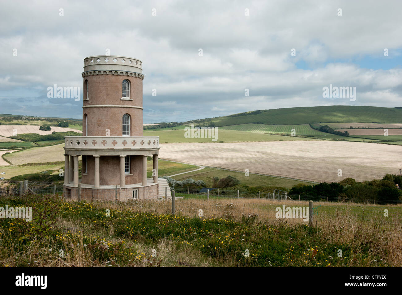 Clavell Tower on Hen Cliff in Kimmeridge bay, Dorset, which was called ...