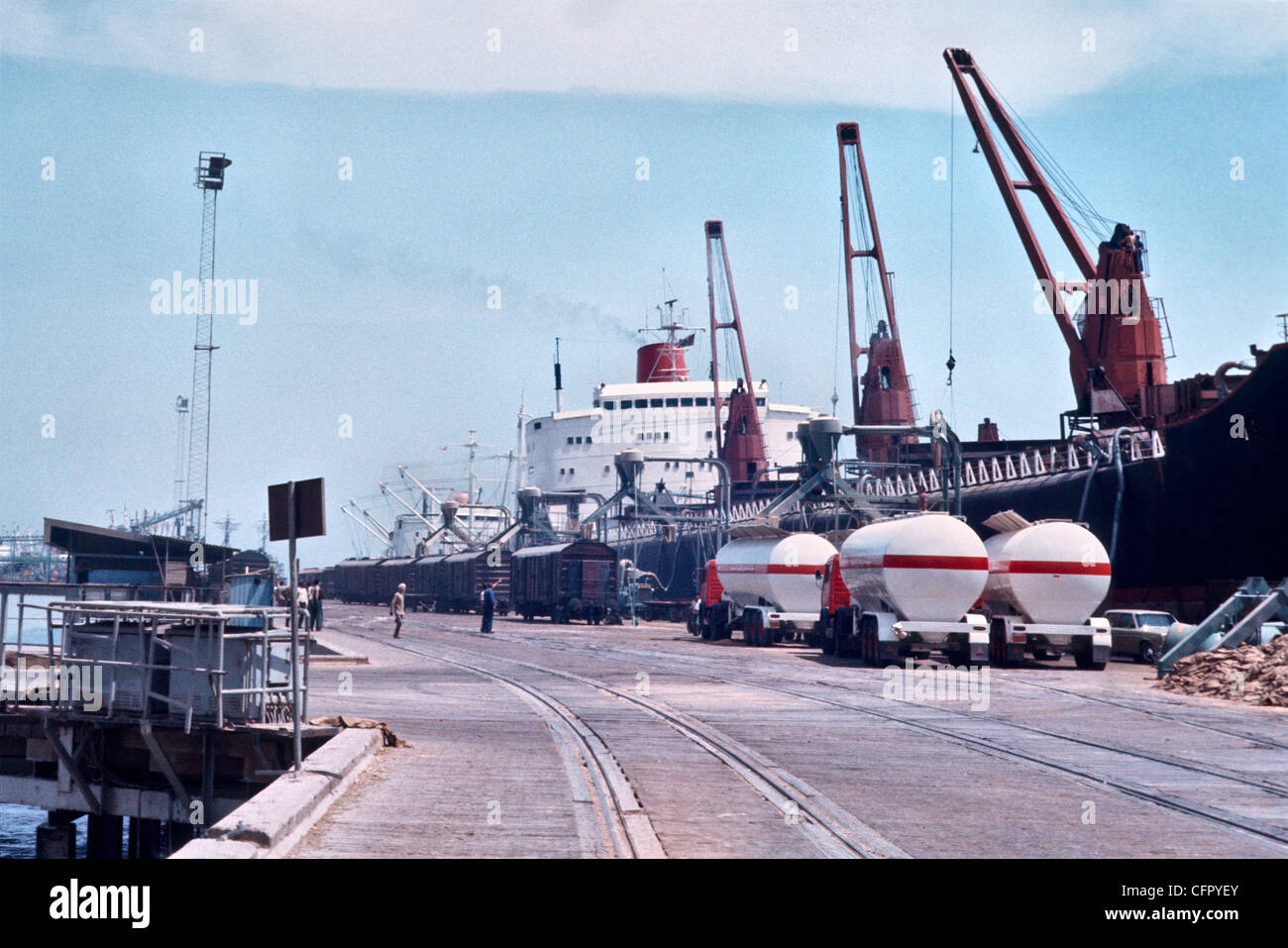 IRAN, BANDAR SHAHPUR: Freighter ships line up to load cargo and fuel at ...