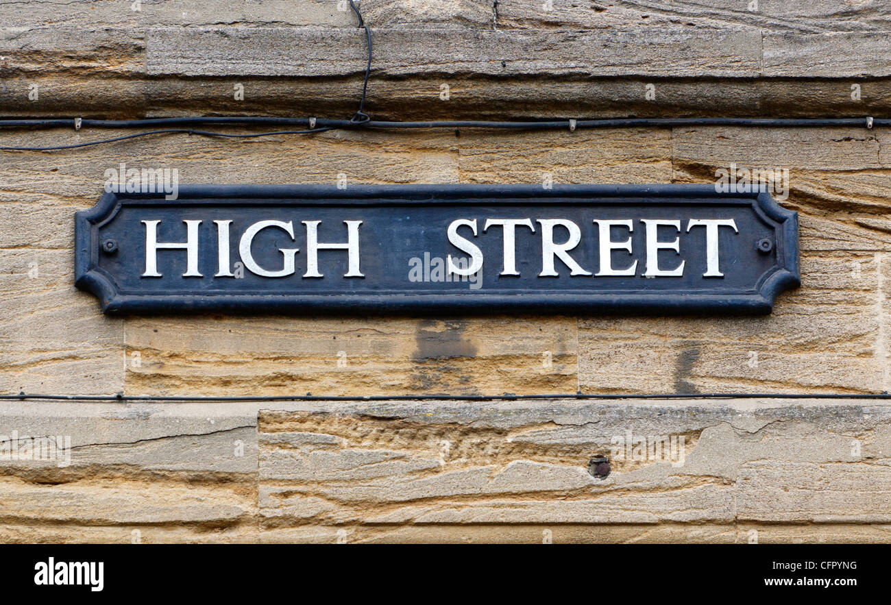 Stone high street sign hi-res stock photography and images - Alamy