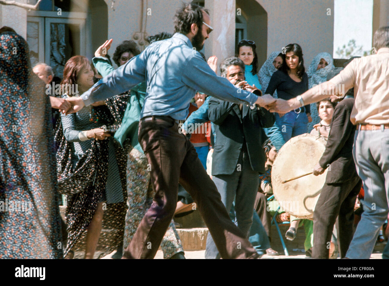 IRAN, ARAK: Iranian men dancing at wedding in rural Iran while women ...
