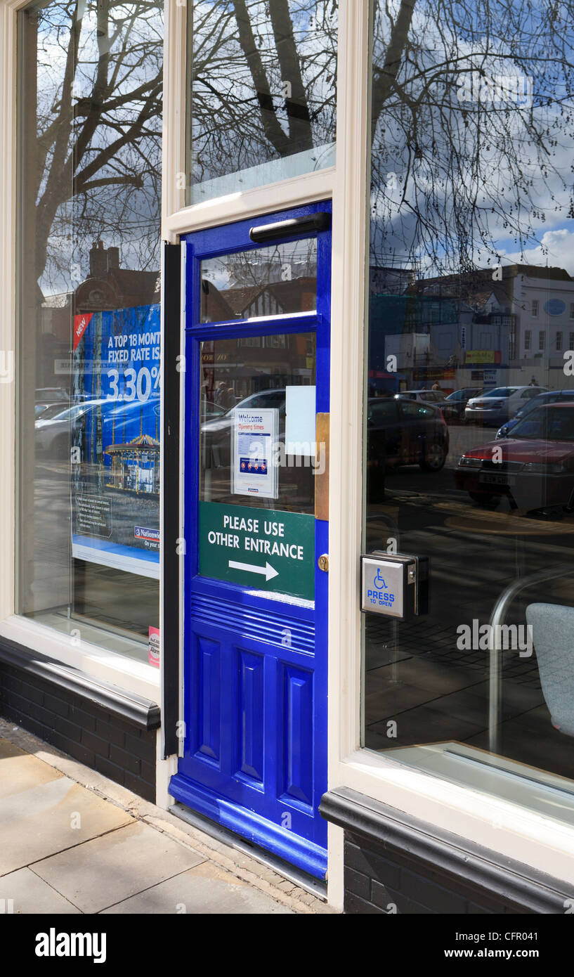 Large button for disabled people to press to gain wheelchair access to ...
