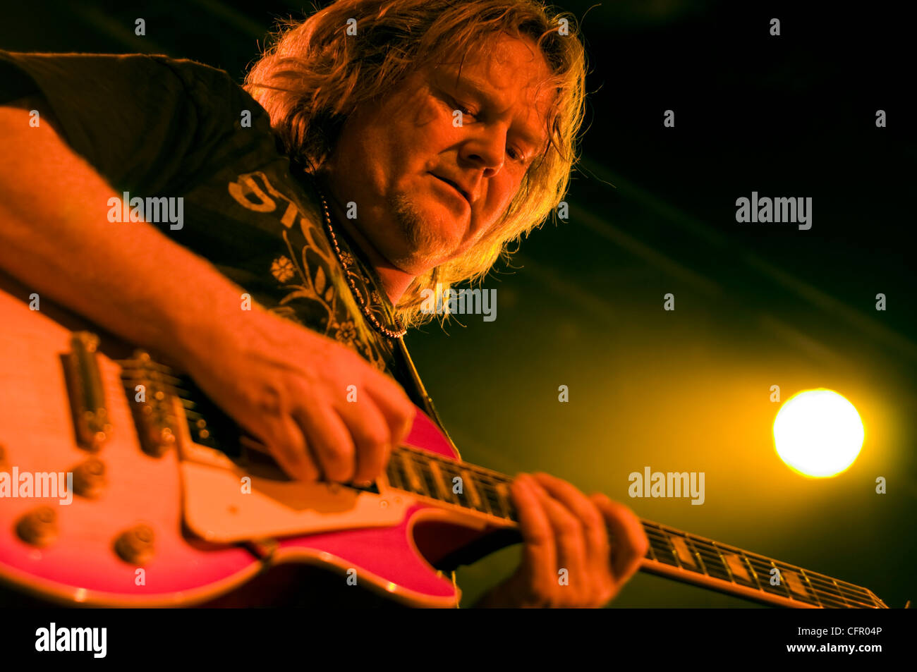 Nick Barrett of progressive rock band Pendragon on stage during a show ...