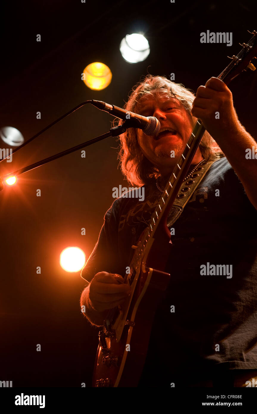 Nick Barrett of progressive rock band Pendragon on stage during a show ...