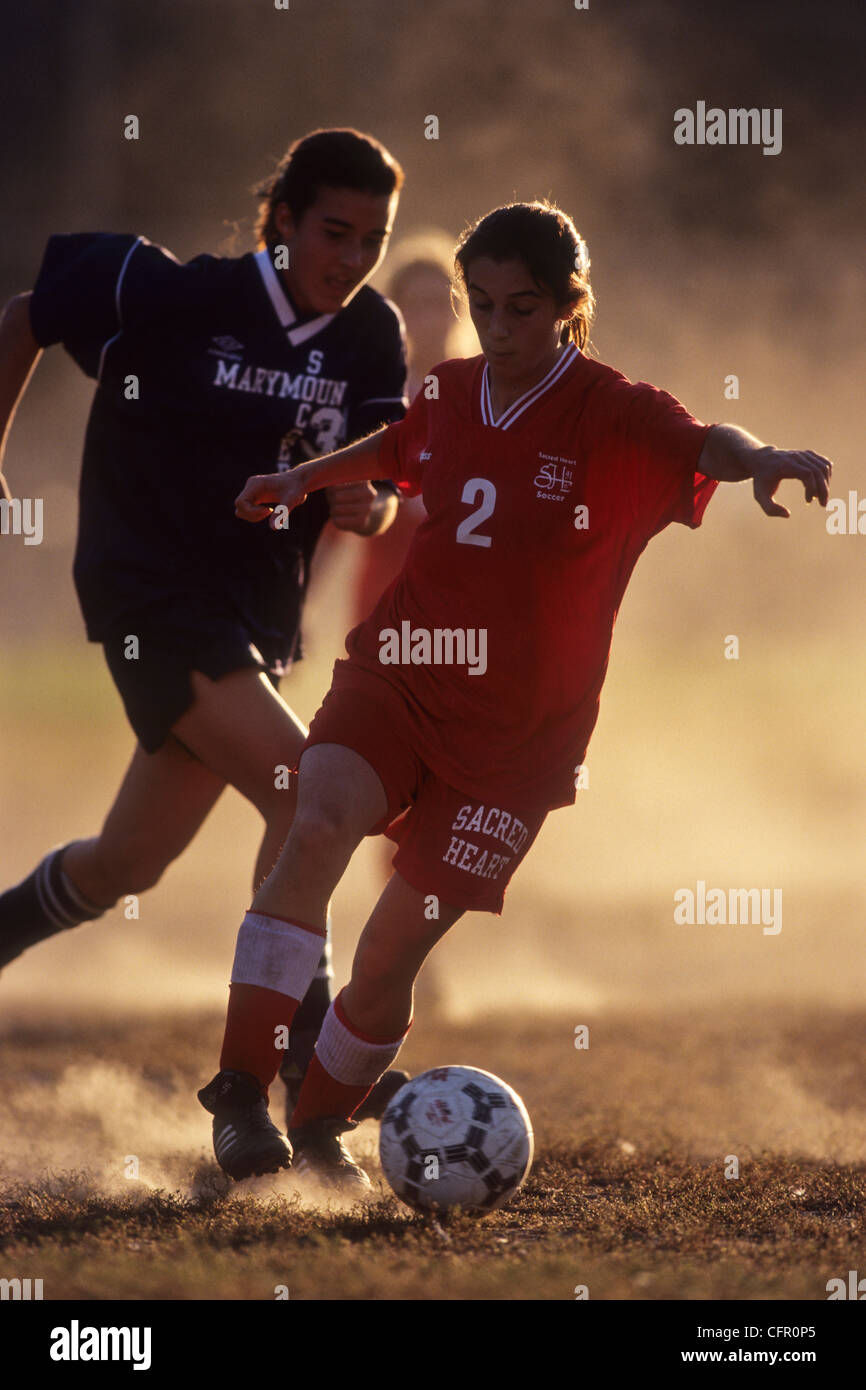 Girls soccer game action in Central Park, New York City Stock Photo - Alamy