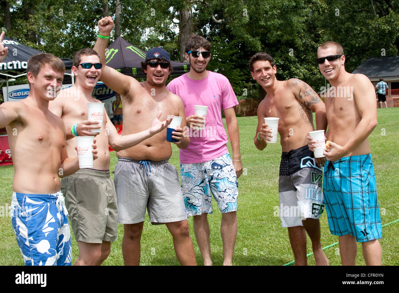 Rock the dock summer lake party Stock Photo - Alamy