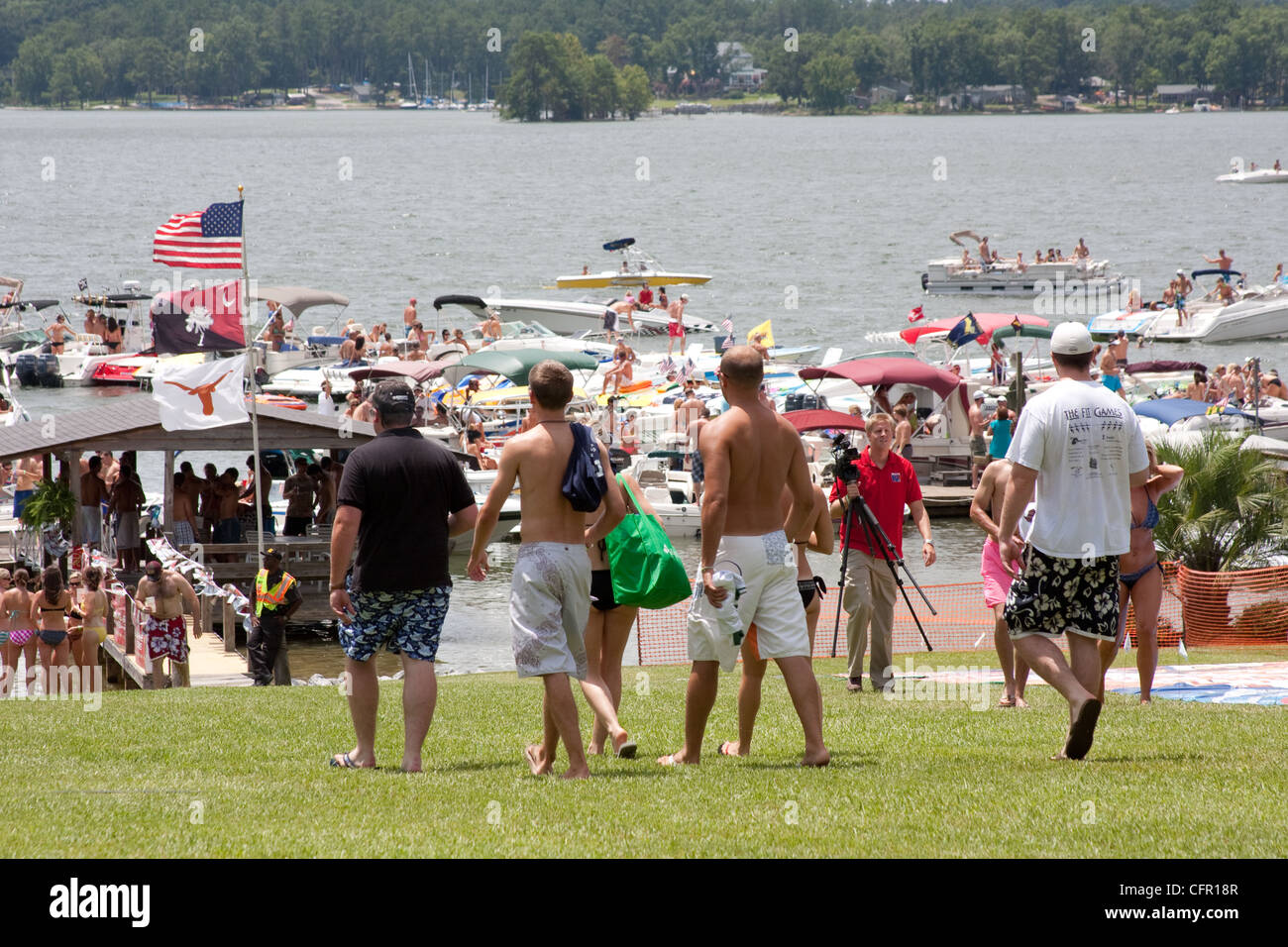 Rock the dock summer lake party Stock Photo - Alamy