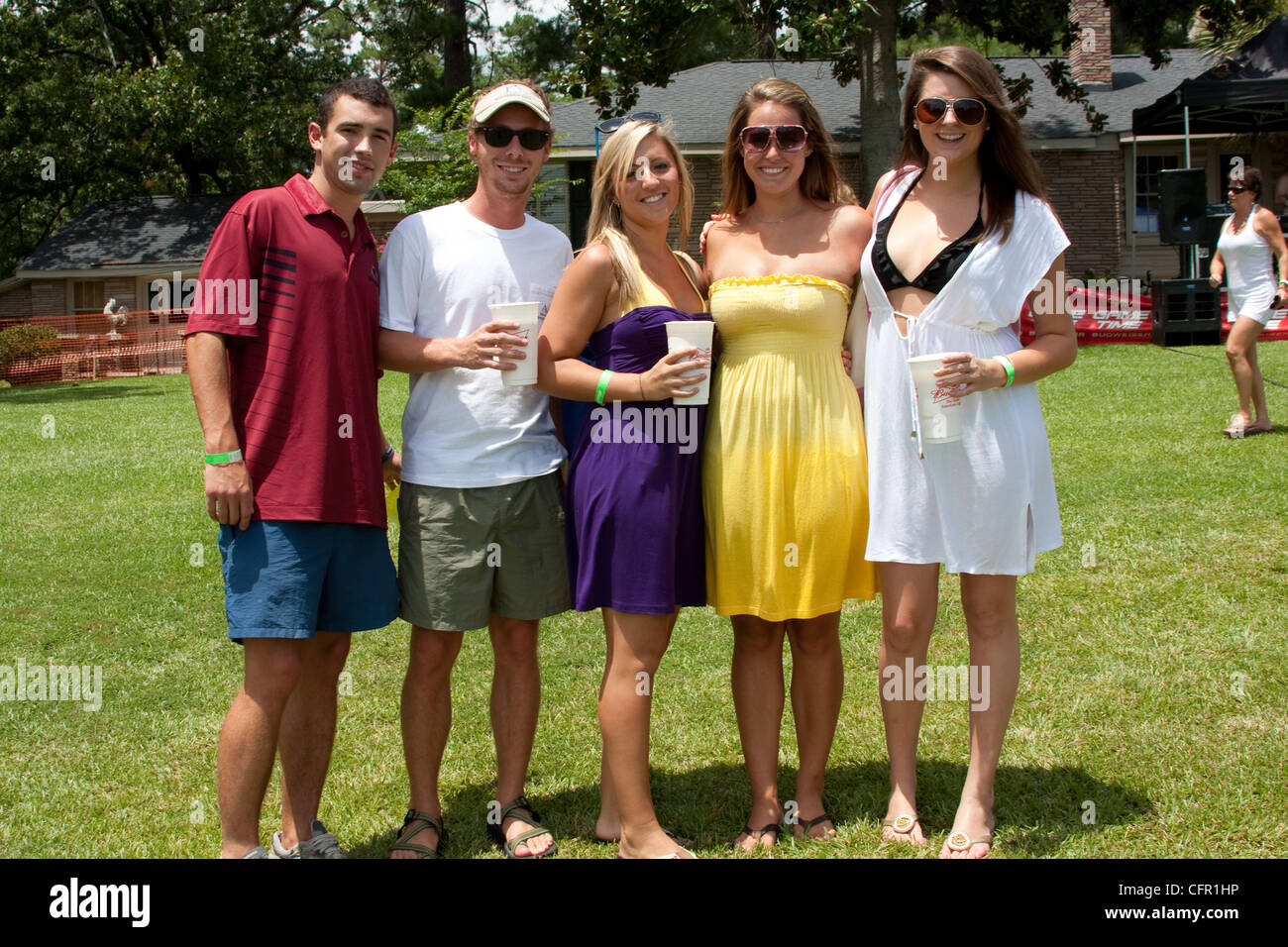 Rock the dock summer lake party Stock Photo - Alamy
