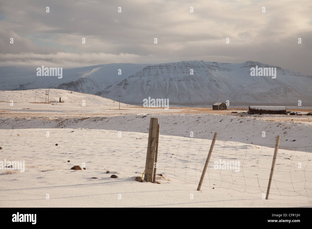 Iceland winter countryside scene Stock Photo - Alamy