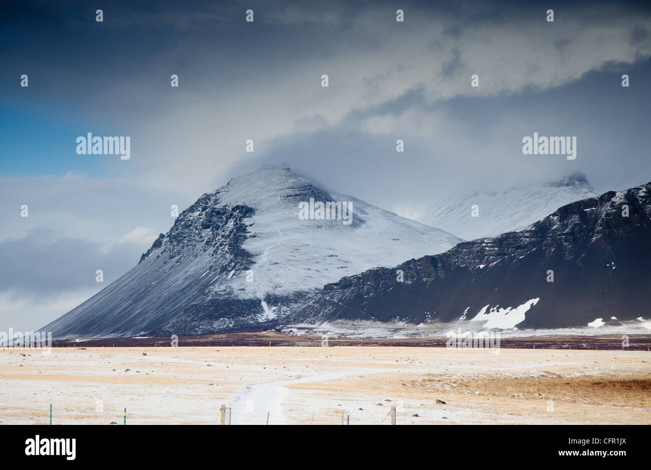 Iceland winter countryside scene Stock Photo - Alamy