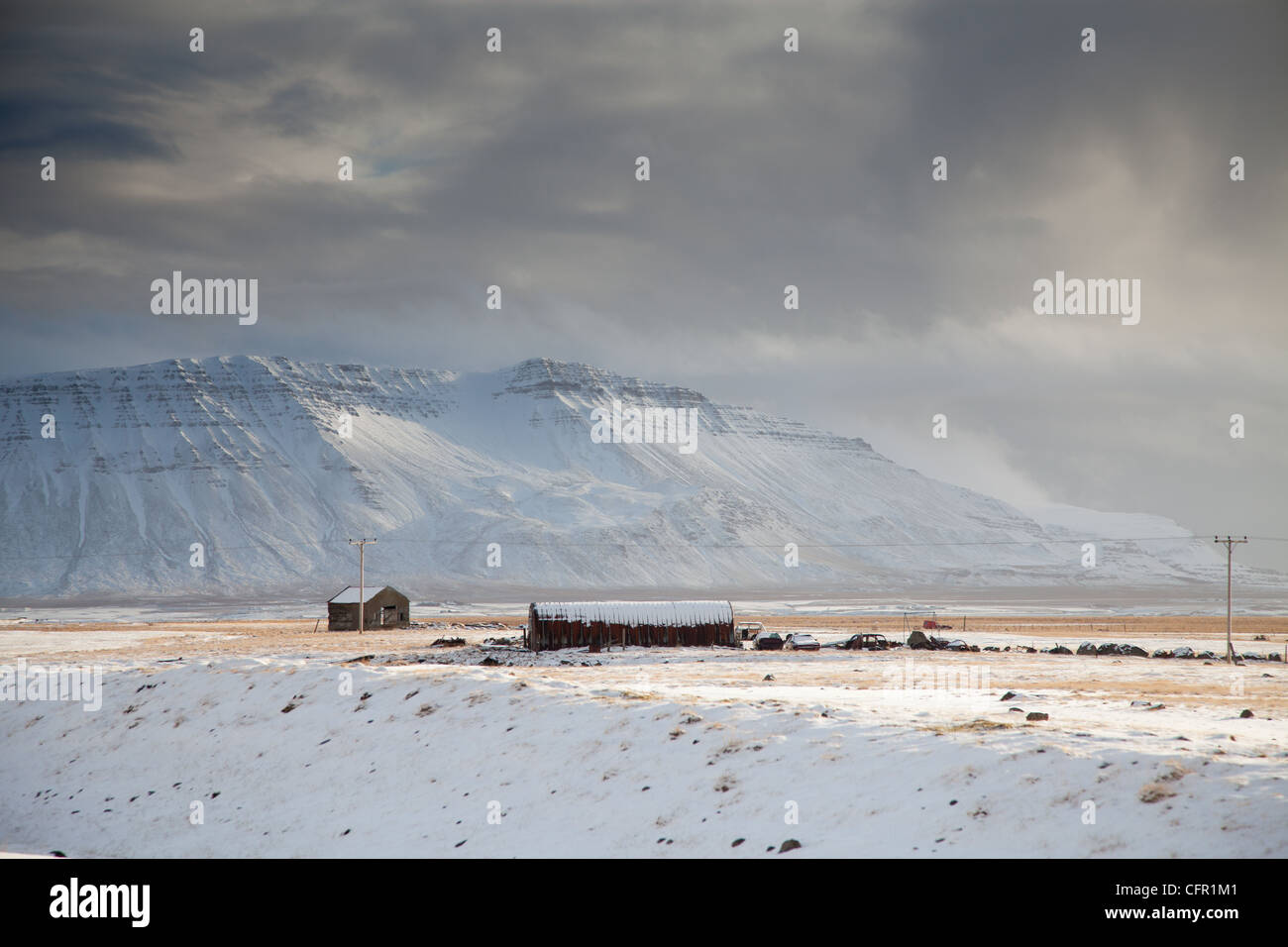 Iceland winter countryside scene Stock Photo - Alamy