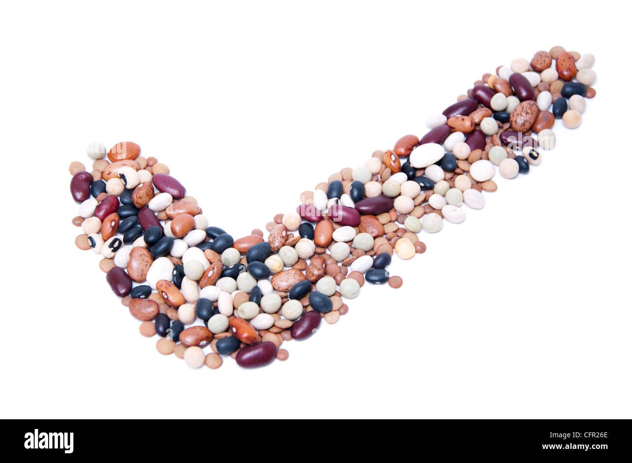 Cooking bean made check mark Stock Photo - Alamy