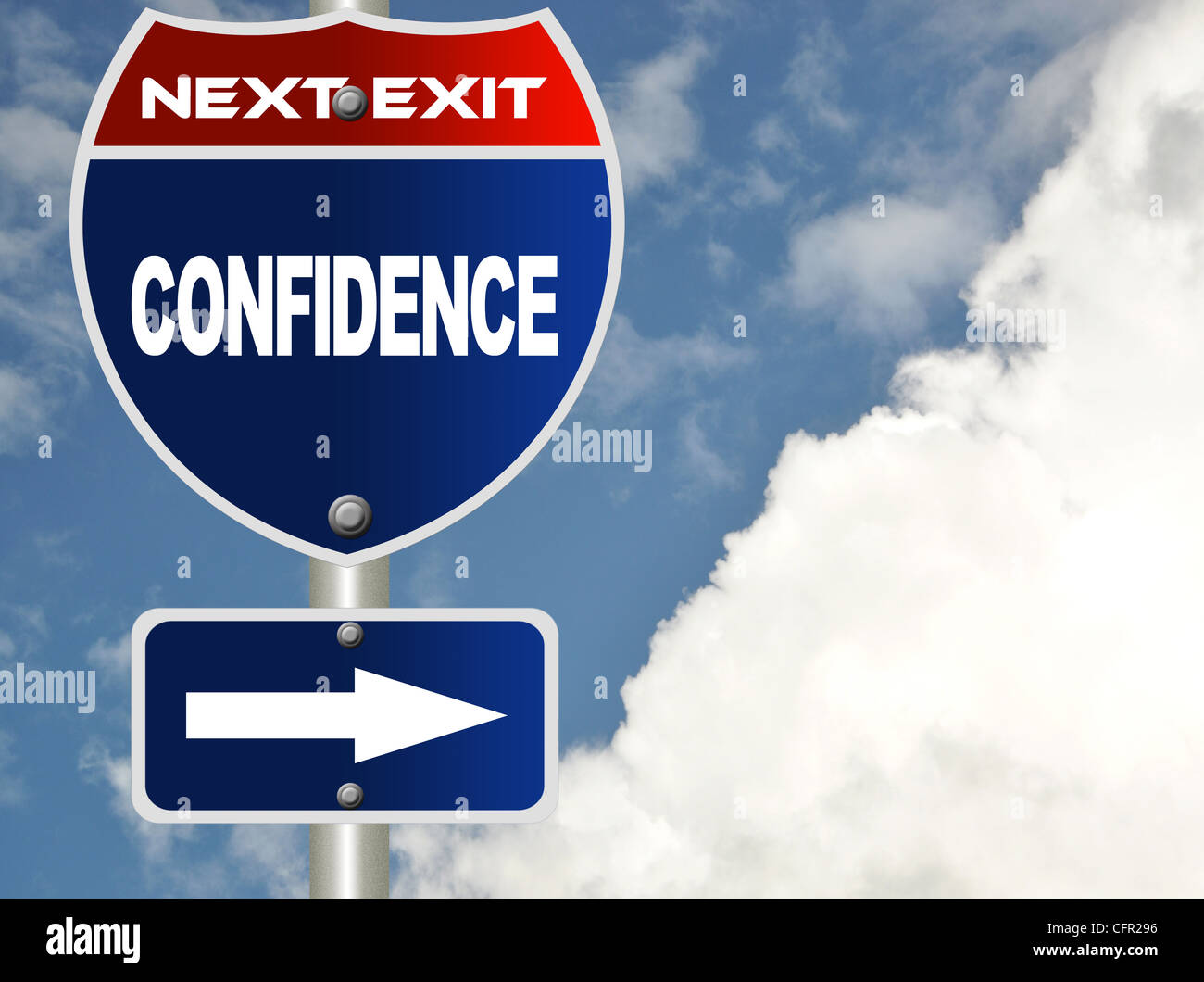 Confidence road sign Stock Photo - Alamy