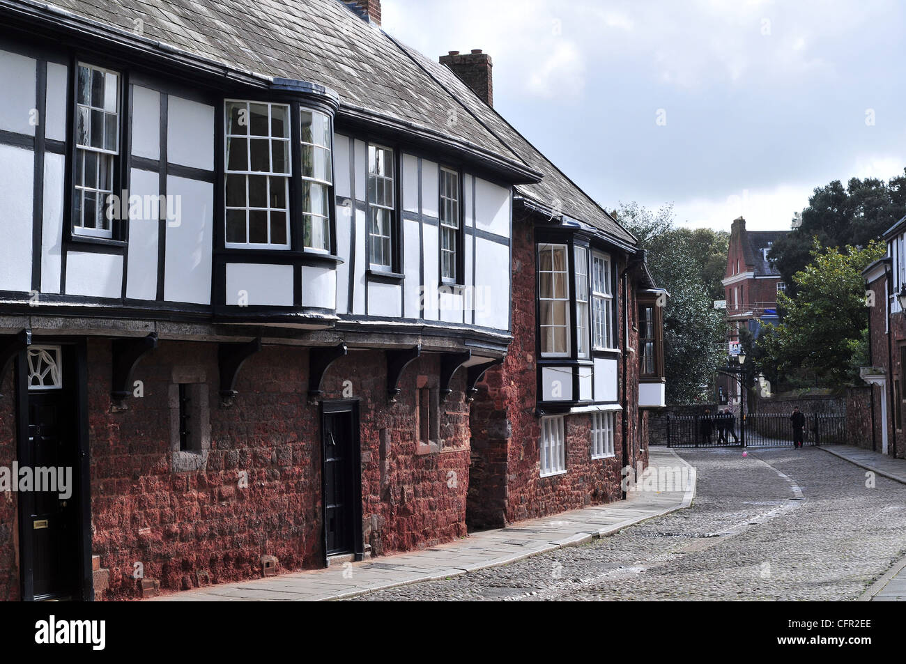 Ancient houses in the Cathedral Close, Exeter, Devon, England Stock ...