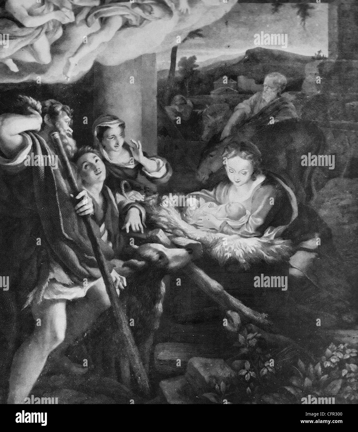 The Holy Night - Antonio Allegri da Correggio - Dresden Gallery Stock ...