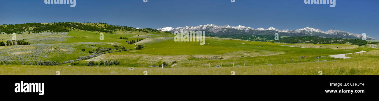 Panoramic rangeland view of The Crazy Mountain ranch Stock Photo - Alamy