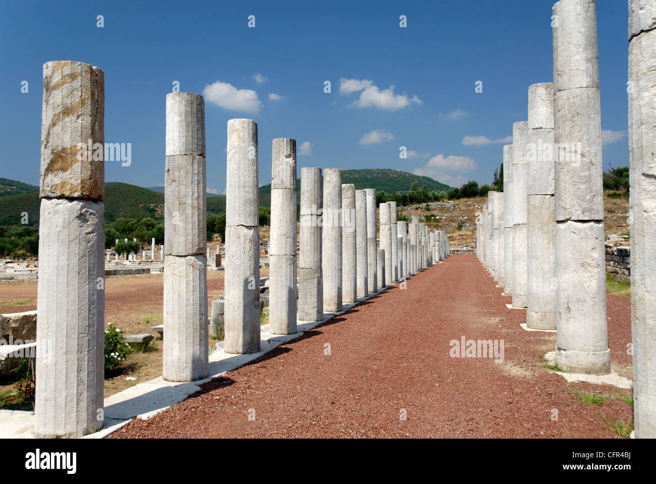 Ancient Messene. Peloponnese. Greece. View of the Gymnasium northern ...