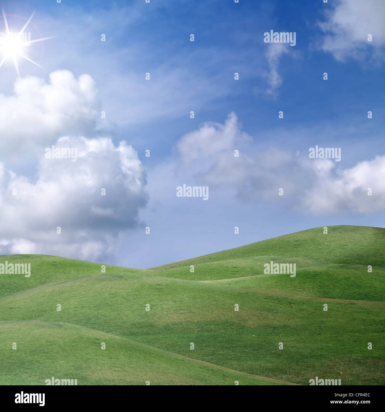 Beautiful cloud over field of green meadow Stock Photo - Alamy