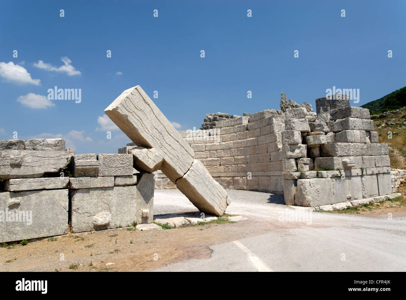 Ancient Messene. Peloponnese. Greece. View of the circular Arcadian ...