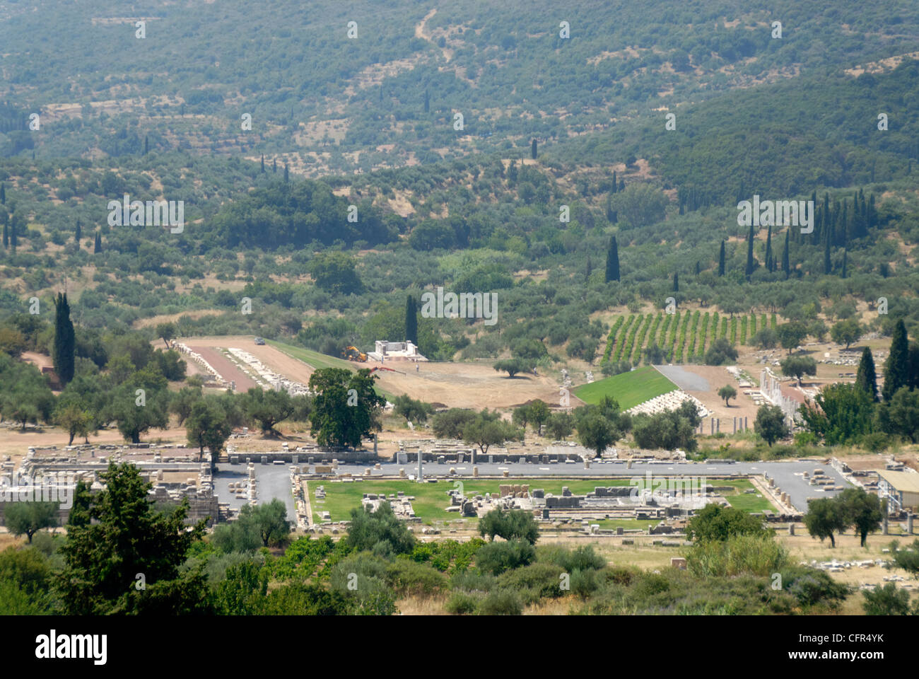 Ancient Messene. Peloponnese. Greece. Panoramic view of the ...