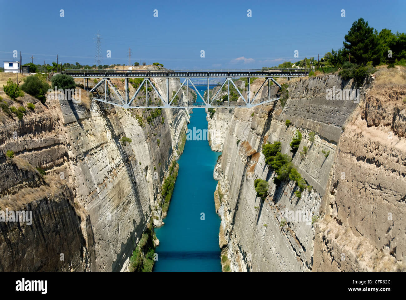 Corinth. Peloponnese. Greece. View of the Corinth Canal great ...