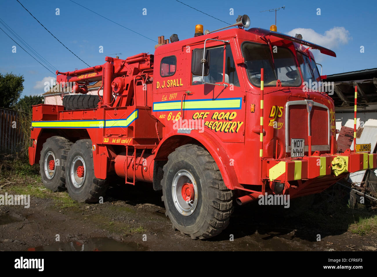 Big red truck 6 by 6 recovery vehicle, Spalls, Dallinghoo, Suffolk ...
