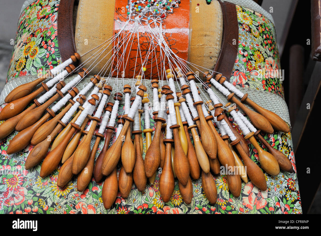 Traditional lace making, Le Puy en Velay, Haute-Loire, France, Europe ...
