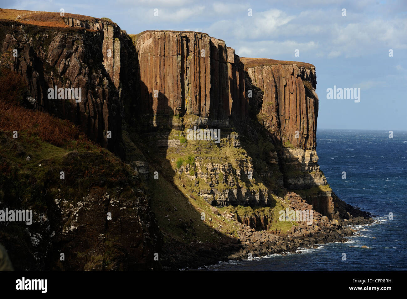 Kilt Rock, famous basaltic cliff near Staffin, Isle of Skye, Inner ...