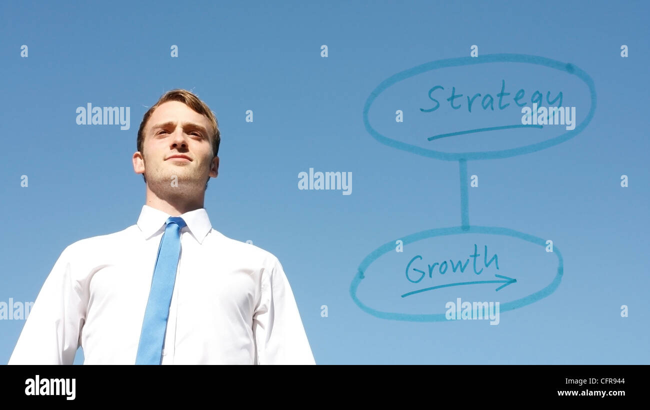 A business man and a blue background Stock Photo - Alamy