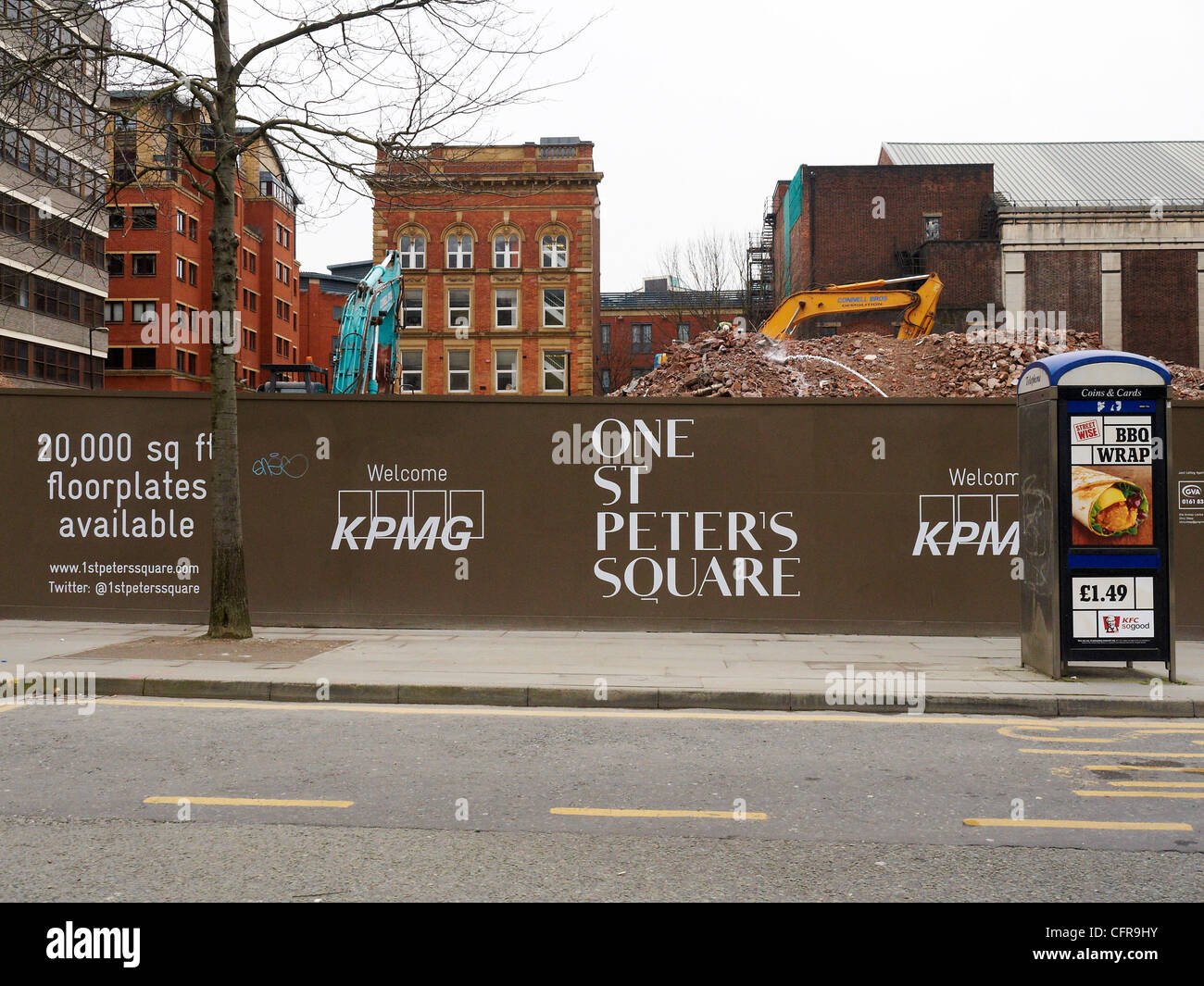 Demolition of Elizabeth House in St Peter`s Square Manchester UK Stock ...