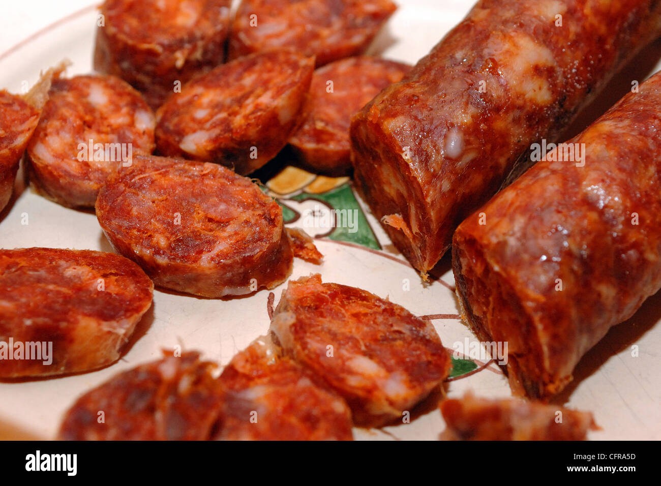 Italian salami, cut into slices, Basilicata, Italy Stock Photo - Alamy