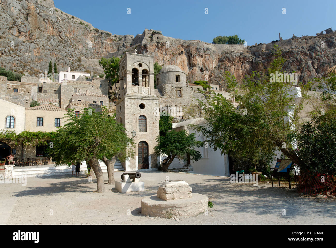 Monemvasia. Peloponnese. Greece. View of the charming medieval main ...
