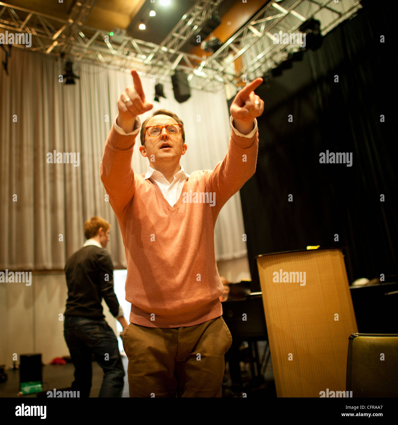 conductor TIM RHYS EVANS rehearsing the Only Kids Aloud children's ...
