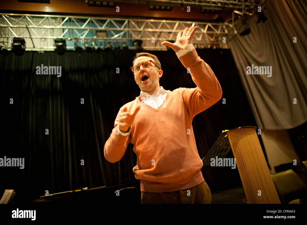 conductor TIM RHYS EVANS rehearsing the Only Kids Aloud children's ...