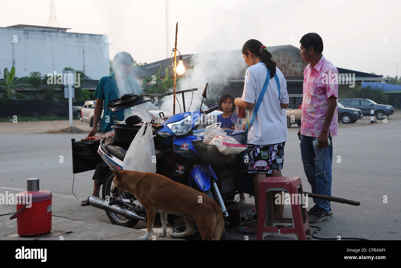 Rural village, early evening roadside scene. Thailand Stock Photo - Alamy