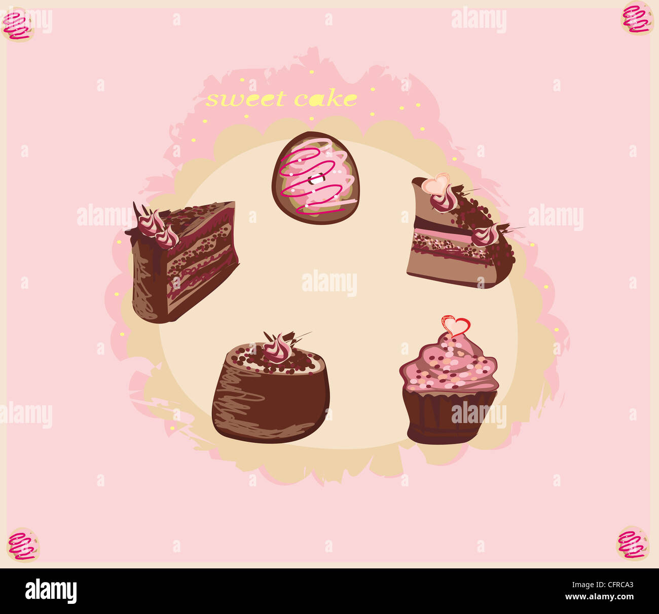 Colorful set of cakes Stock Photo - Alamy