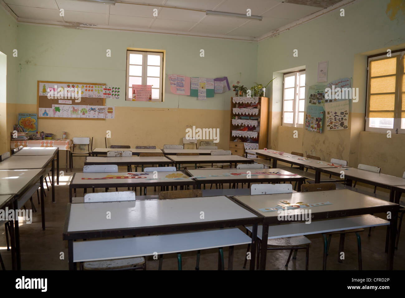 Sal Rei Boa Vista Cape Verde Class room inside the capital city Primary ...