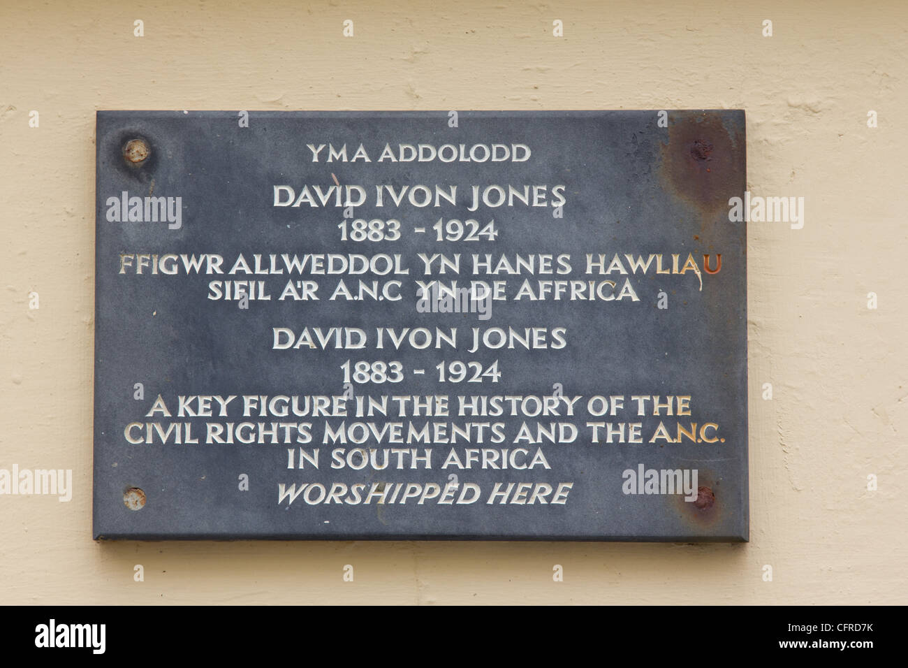 Plaque to commemorate David Ivon Jones, a key figure in the history of ...