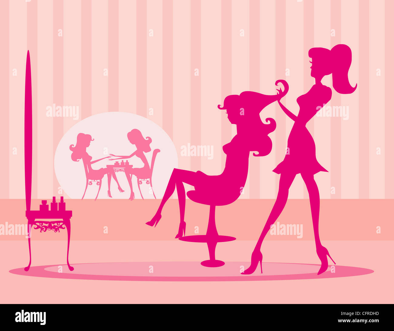 Vector illustration of the beautiful woman in beauty salon Stock Photo ...