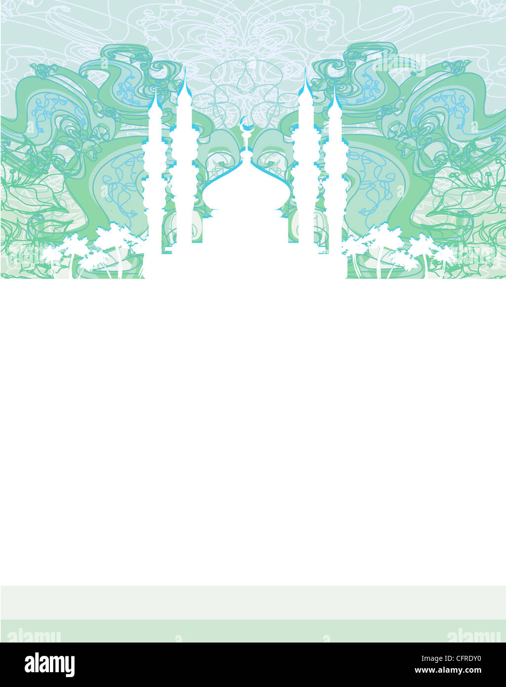 Ramadan background - mosque silhouette vector card Stock Photo - Alamy