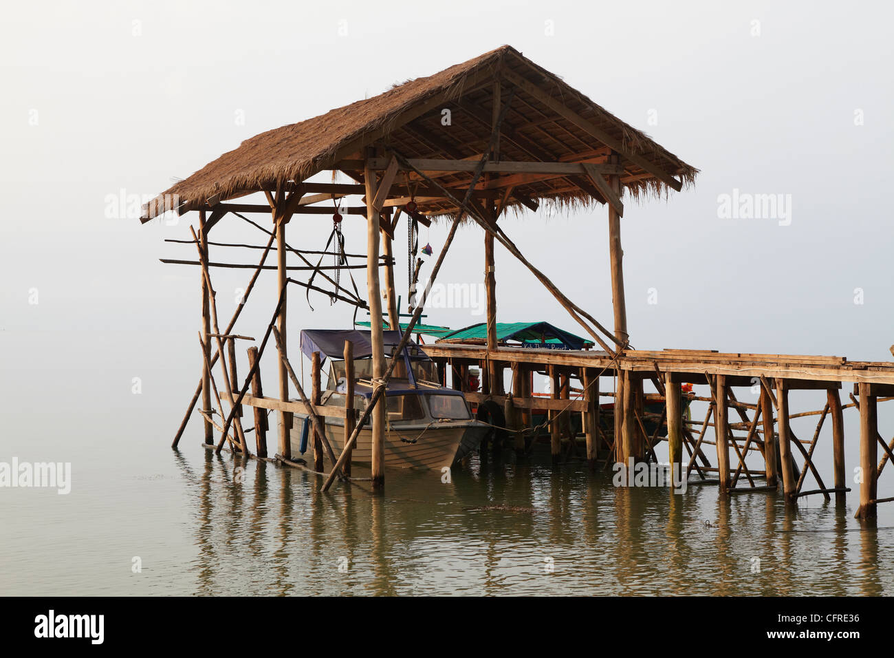 Rustic boathouse at Koh Thmei resort, Cambodia Stock Photo - Alamy