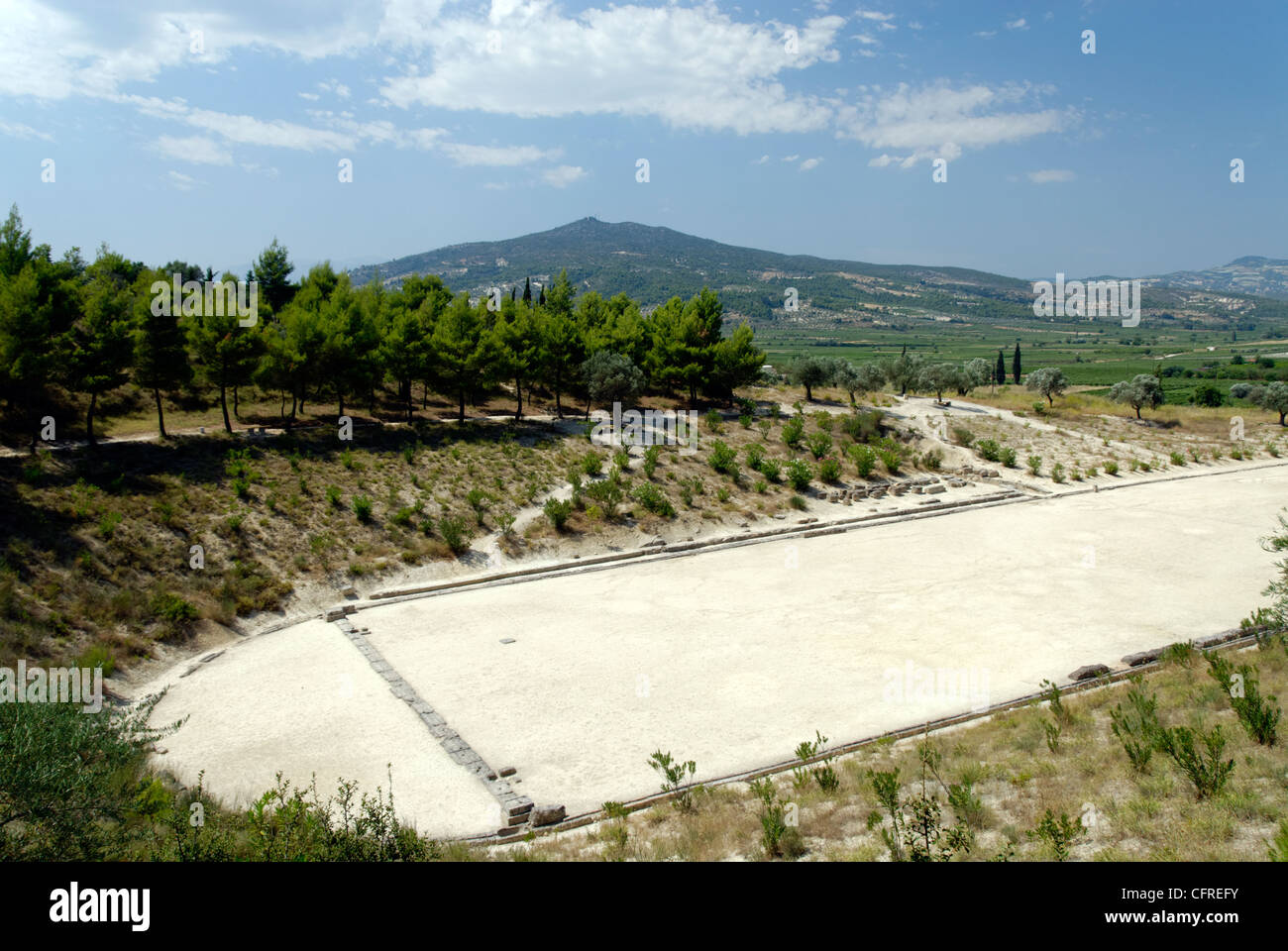 Peloponnese. Greece. View of the excavated and restored ancient Greek ...